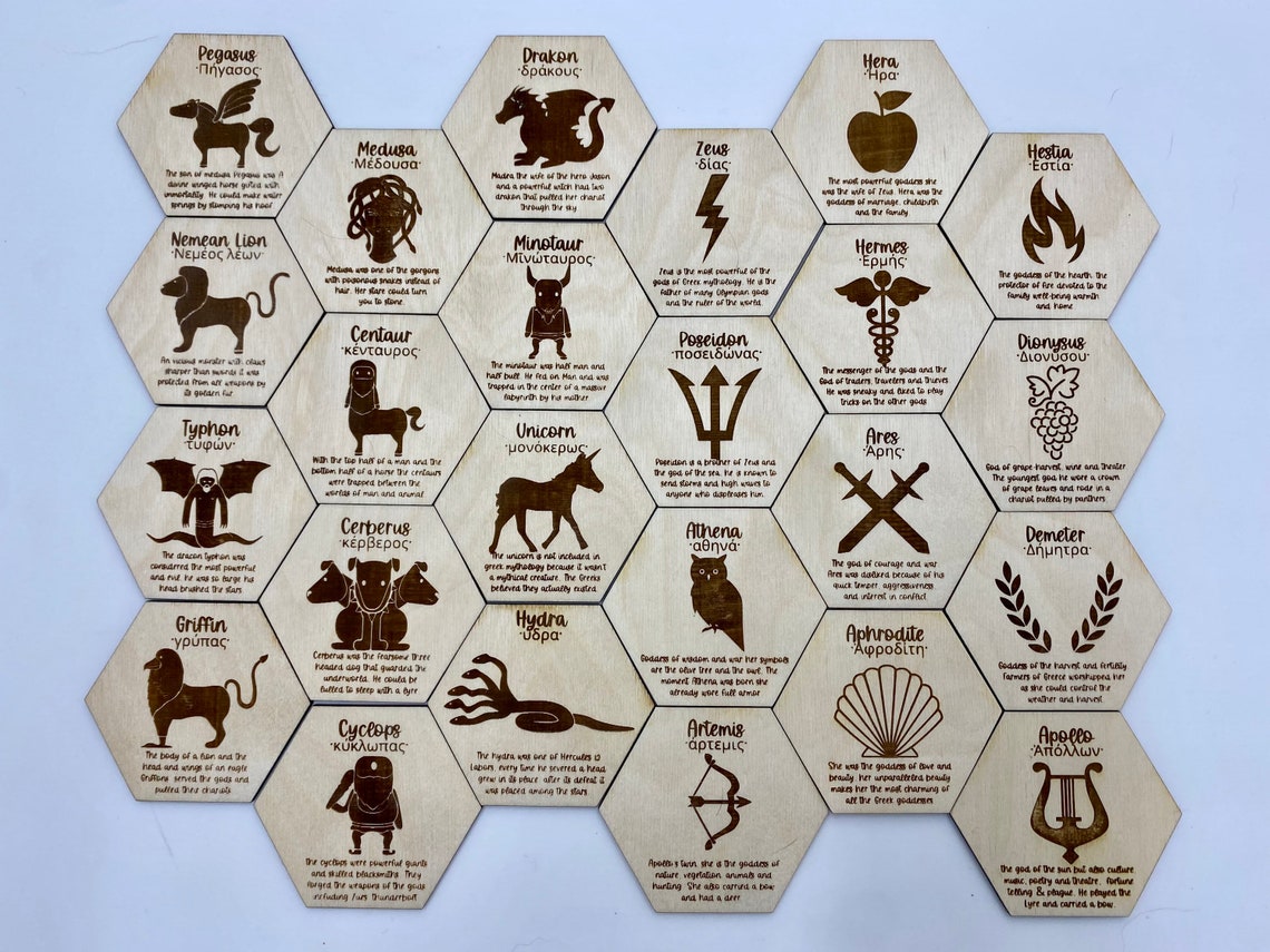 Greek Mythology Fact Token Bundle SVG File for Glowforge and - Etsy