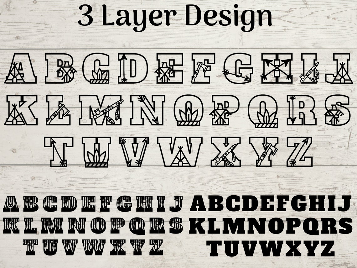 Indigenous Alphabet SVG File for Laser Cutters Glowforge 3 - Etsy