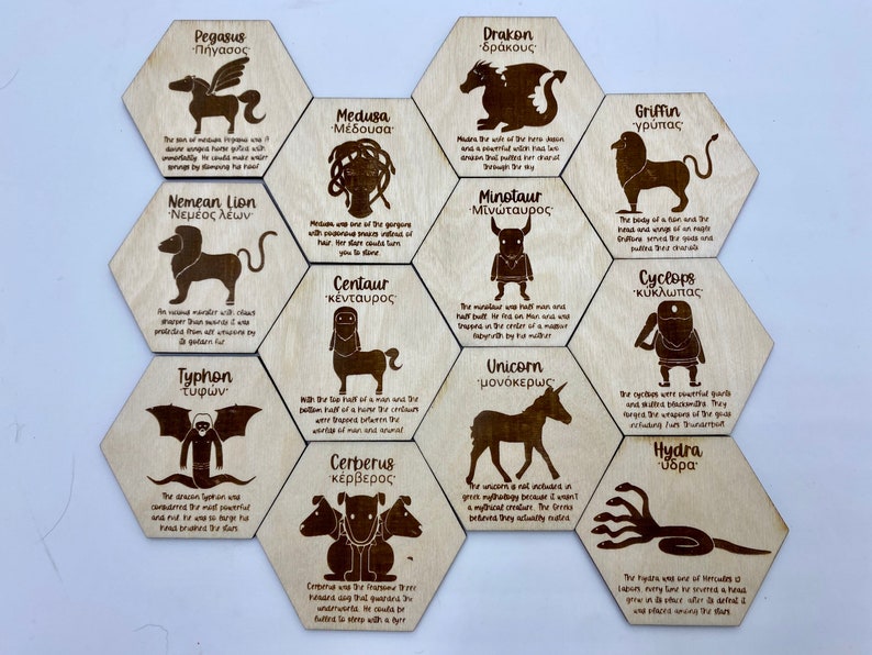 Greek Mythology Fact Token Bundle SVG File for Glowforge and - Etsy