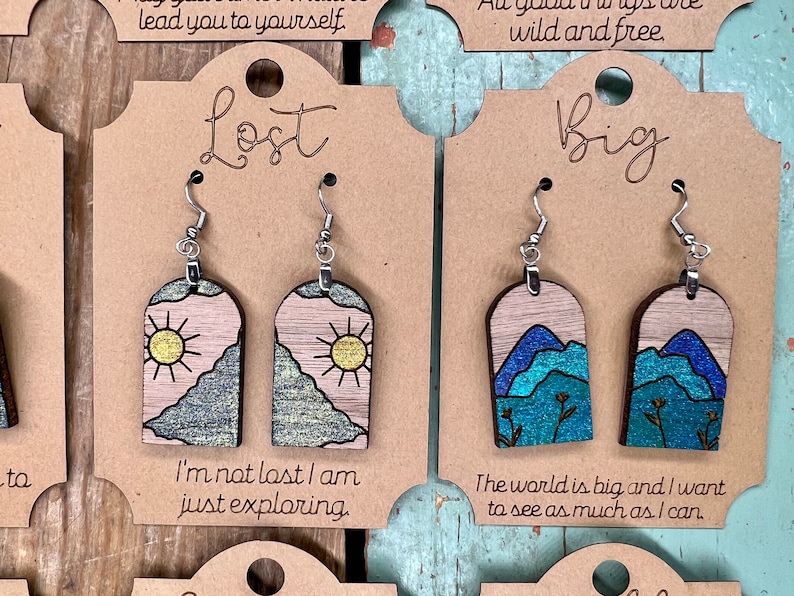 12 Arch Dangle Earring Set With Earring Cards SVG File for Laser ...