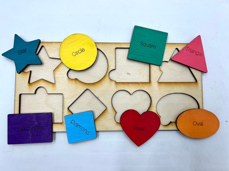 Basic Shapes Educational Puzzle SVG File for Laser Cutters, Glowforge ...