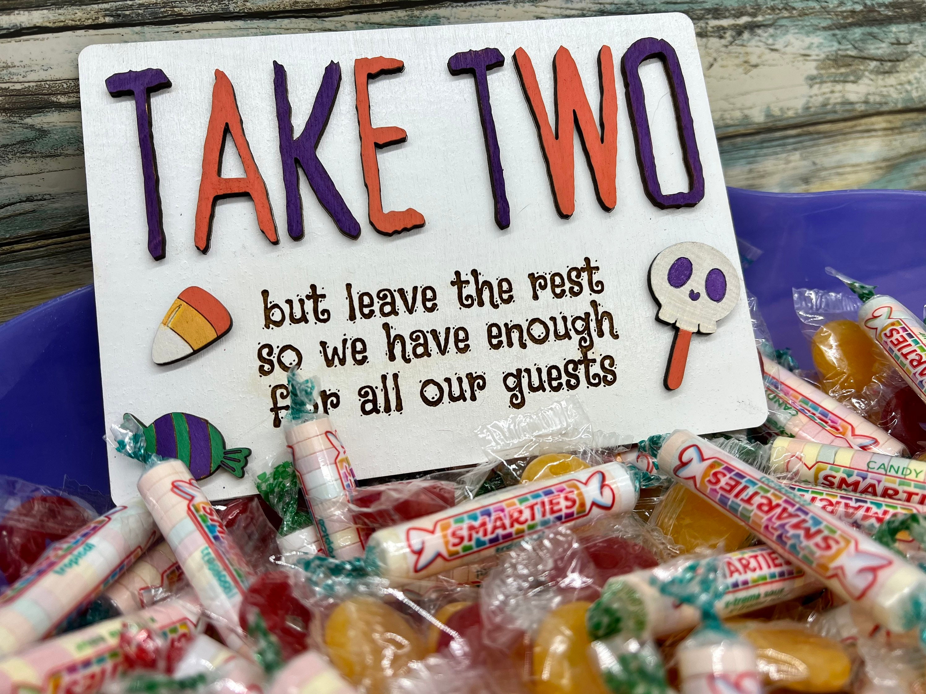 Halloween Candy Sign SVG File for Laser Cutters Take Two and - Etsy