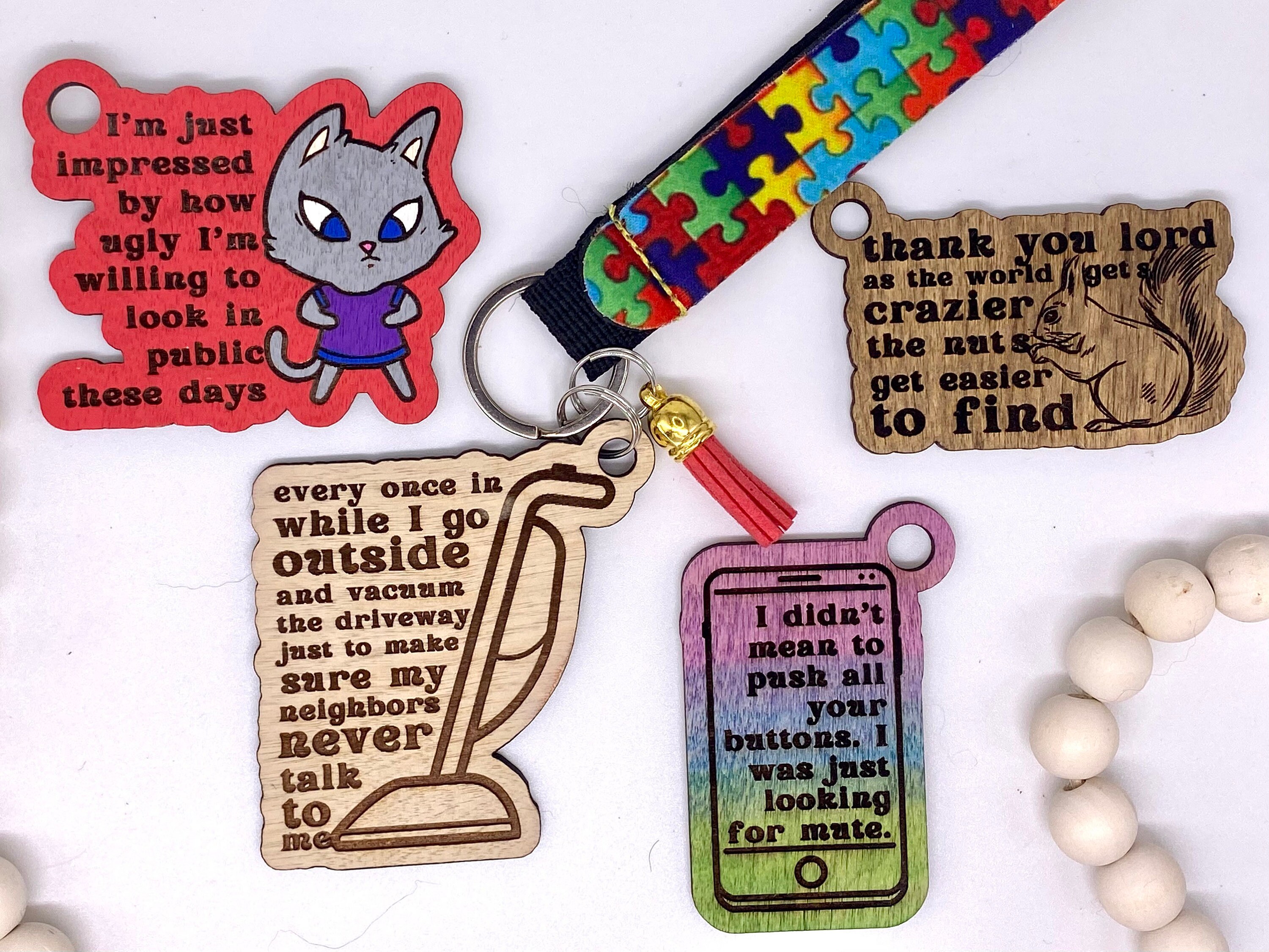 Keychain Bundle SVG File for Glowforge and Laser Cutters - Etsy