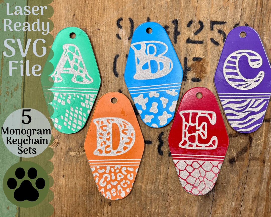 Hotel Keychain Monogram Bundle SVG File for Glowforge and Laser Cutters ...