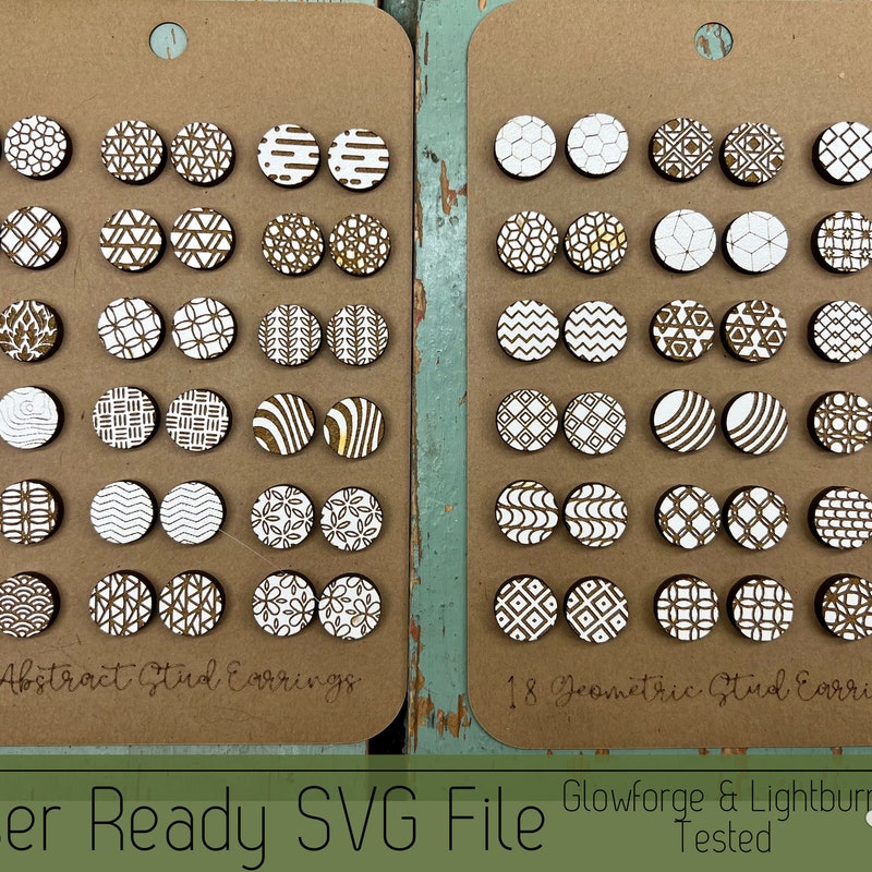 Stud Earring File Svg - Etsy