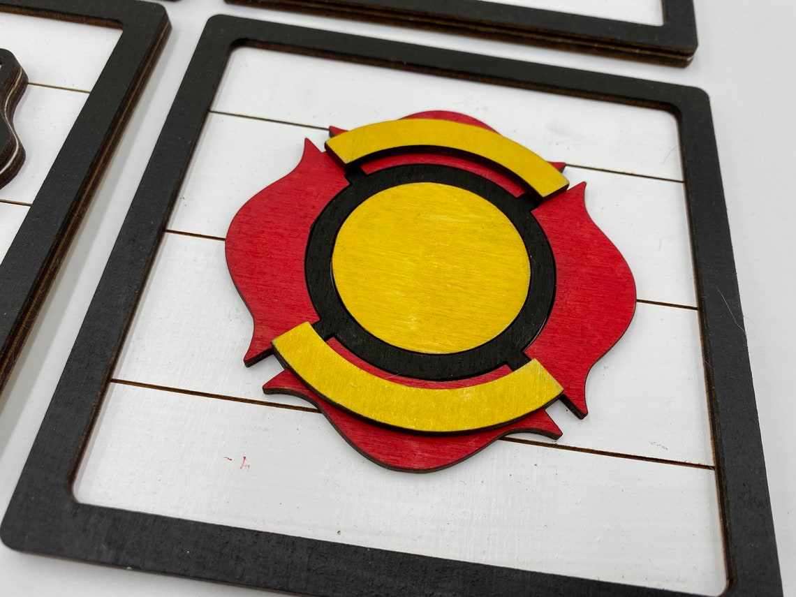 Firefighter Sign Set SVG File for Laser Cutters 4 Signs | Etsy