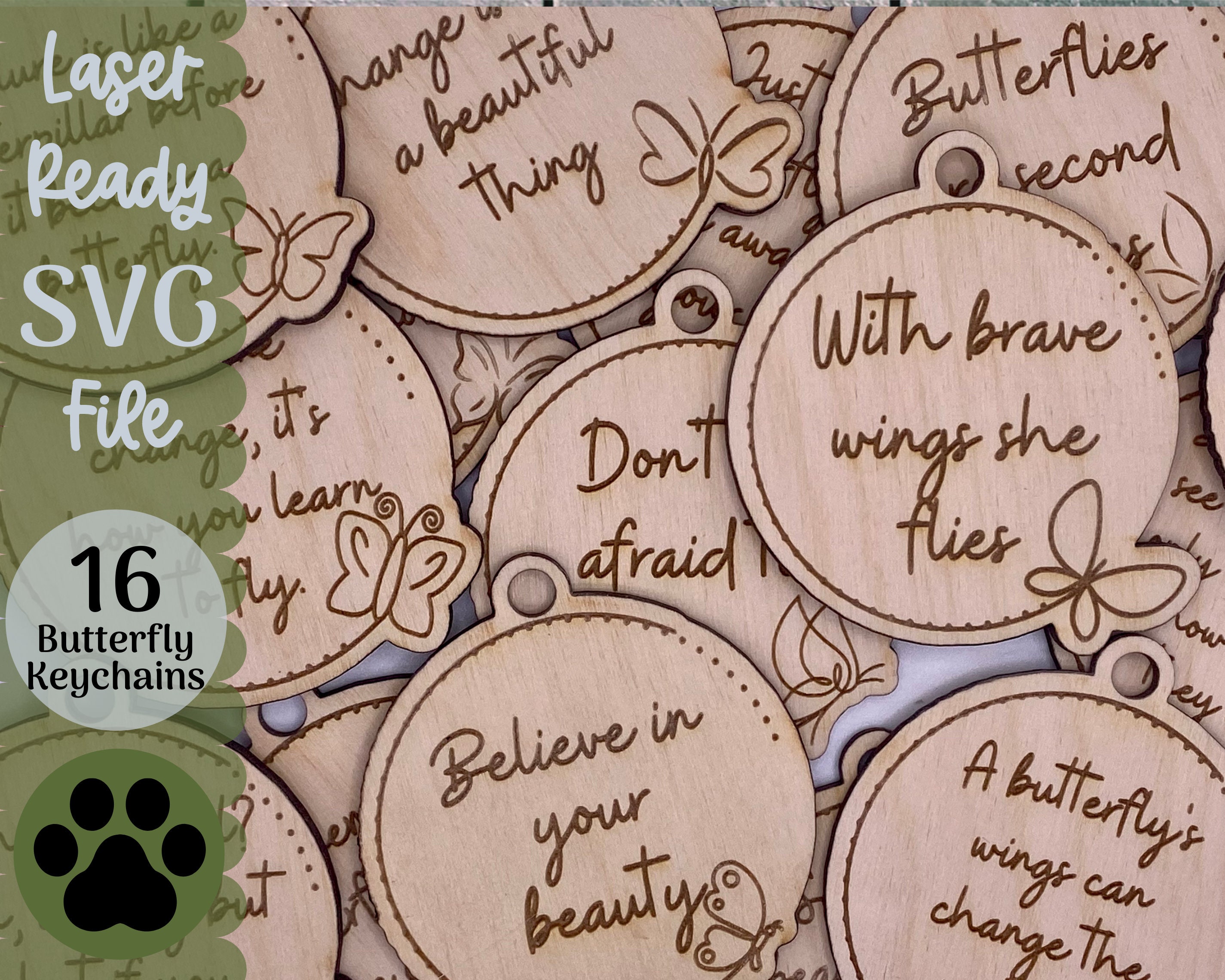 Keychain Bundle SVG File for Glowforge and Laser Cutters - Etsy