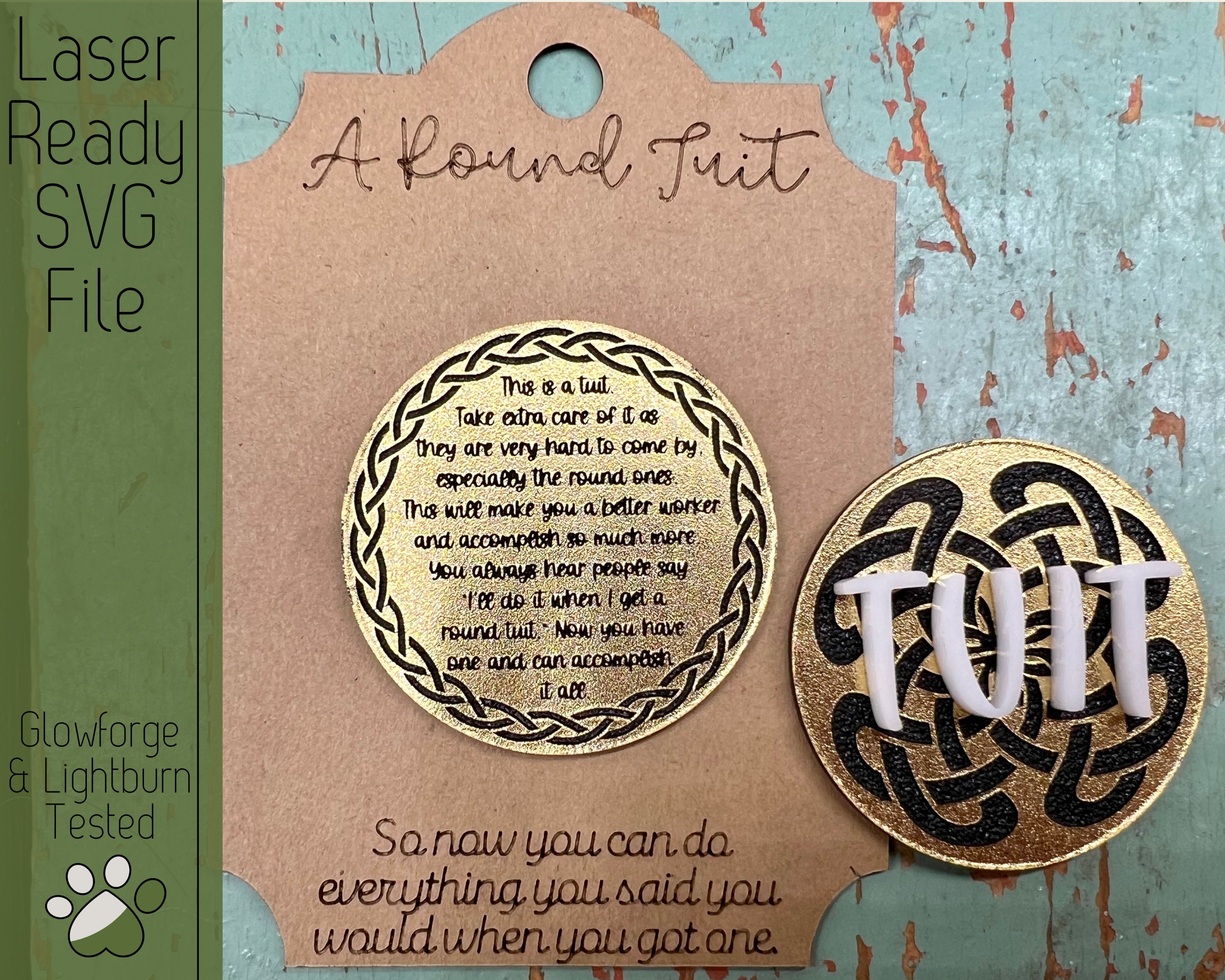 Round Tuit SVG File for Laser Cutters, Glowforge Ready File Includes ...