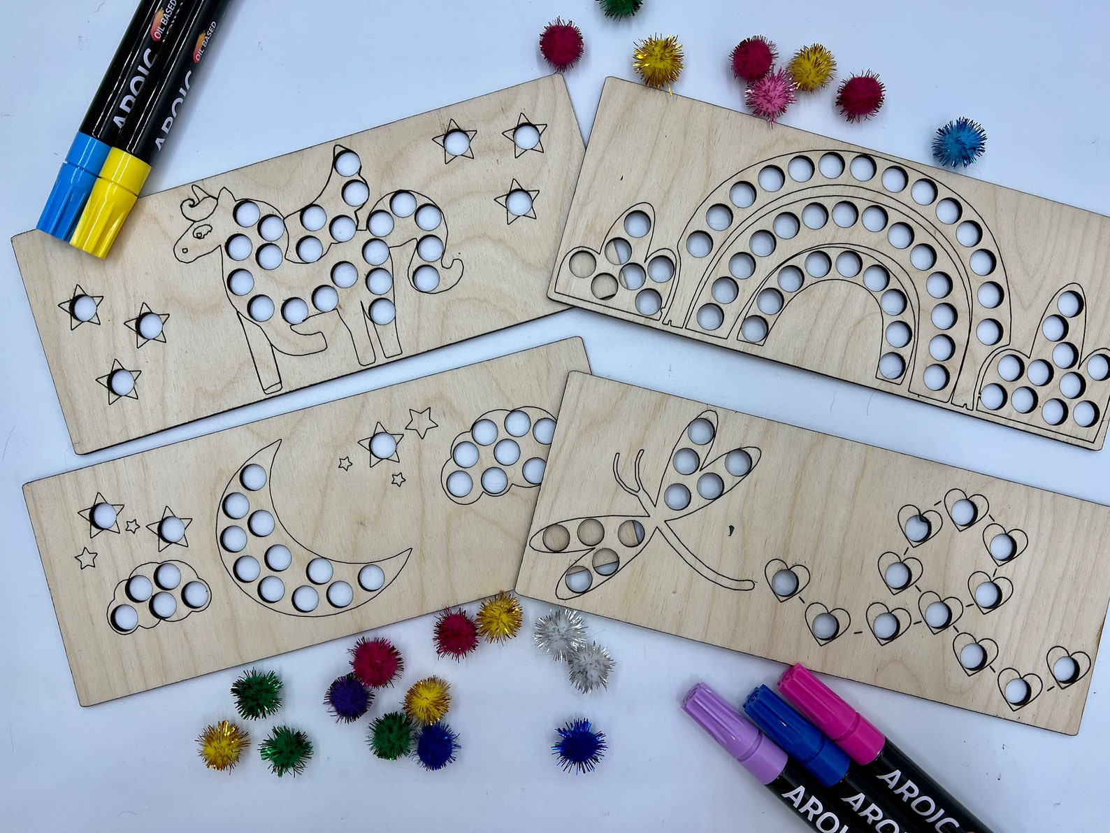 Fantasy Pom Pom SVG File for Laser Cutters, Sensory Boards Glowforge ...