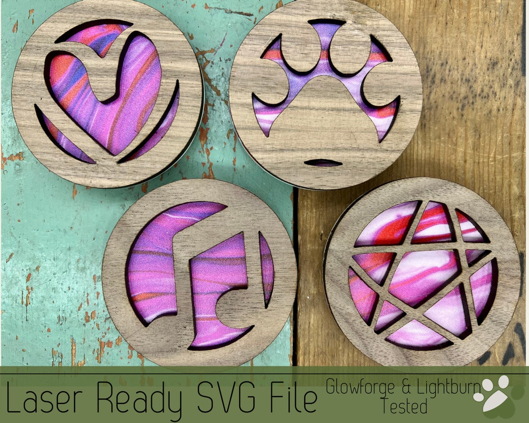 4 Symbols Car Vent Clip Diffuser Design Bundle SVG File, Includes ...