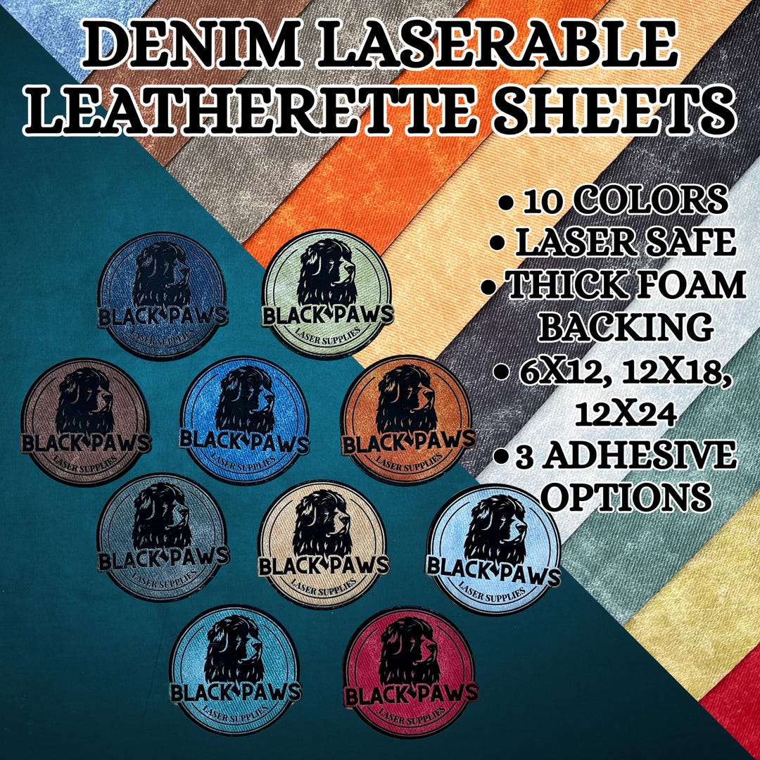 Denim Laser Safe Leather Premier Quality Laserable Leatherette, Laser ...