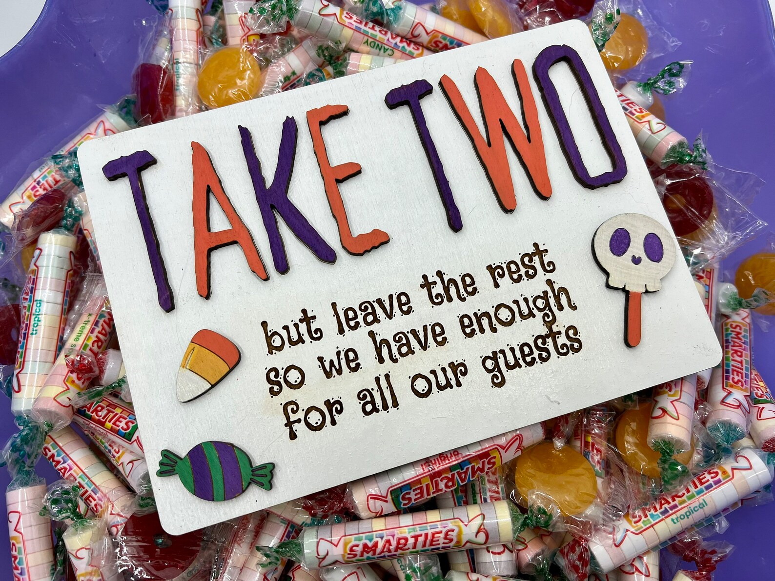 Halloween Candy Sign SVG File for Laser Cutters Take Two and - Etsy