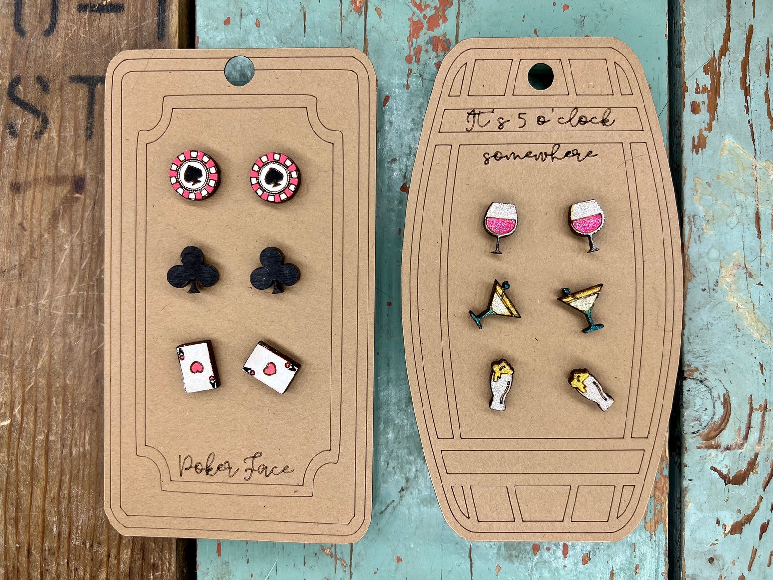 30 Stud Earrings With Earring Cards SVG File for Laser Cutters ...