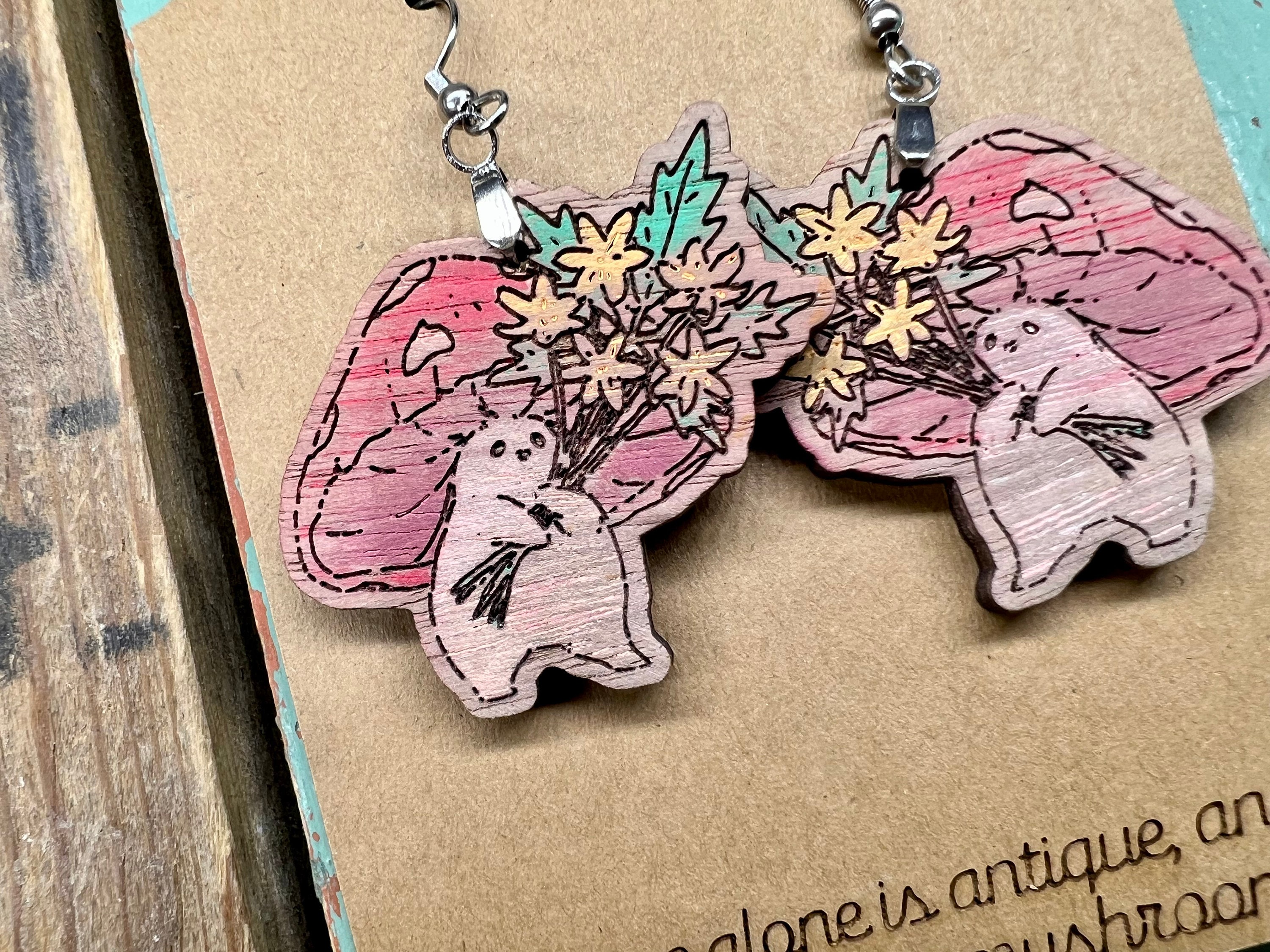 Antique Mushroom Guy Earring Set With Earring Card SVG File for Laser ...