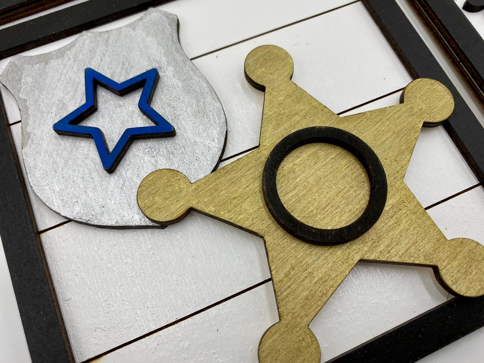 Police Sign Set SVG File for Laser Cutters, 4 Signs Shiplap and Police ...