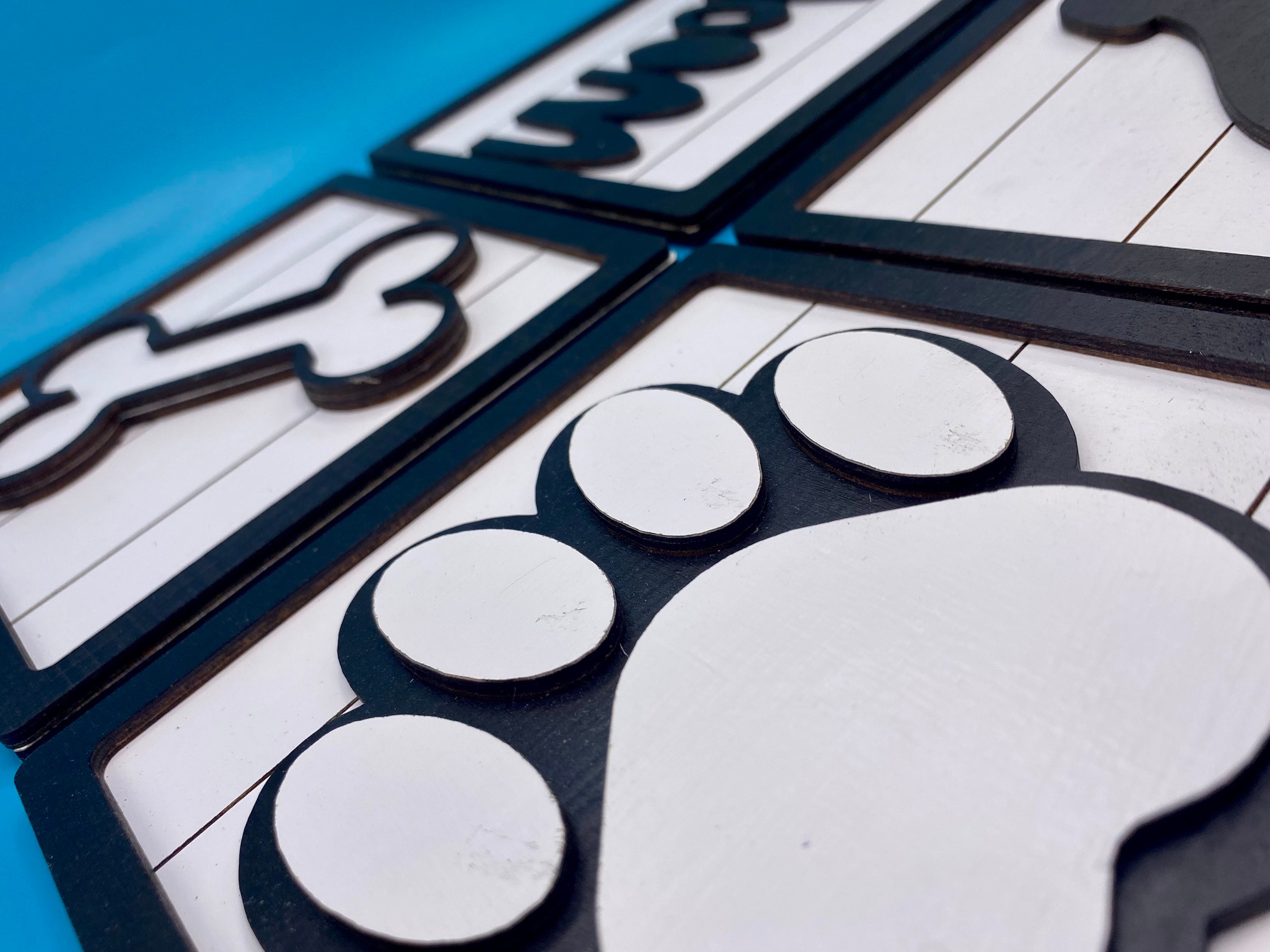 Dog Sign Set SVG File for Laser Cutters, 4 Signs With Shiplap and Dog ...