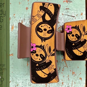 Sloth Hair Clip SVG File for Laser Cutters, Large and Small Claw Hair ...