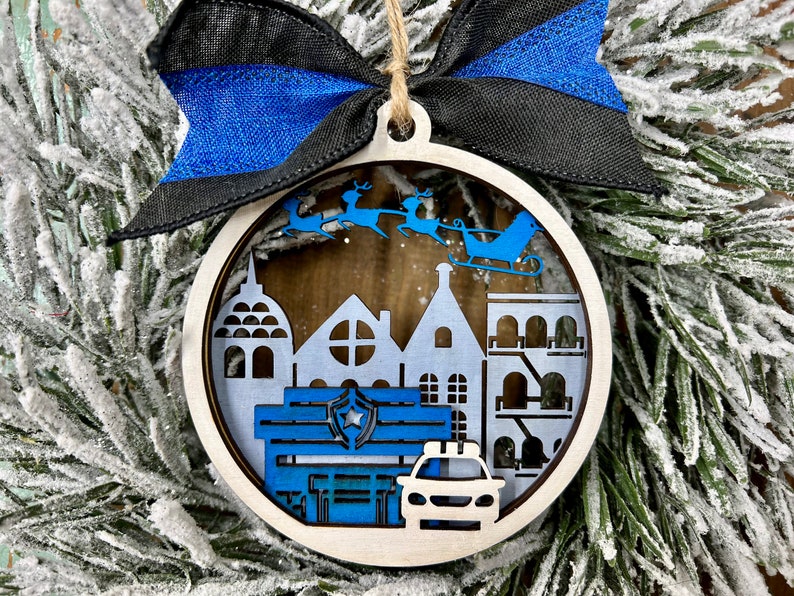 Police Station Ornament SVG File for Laser Cutters, Glowforge Ready ...