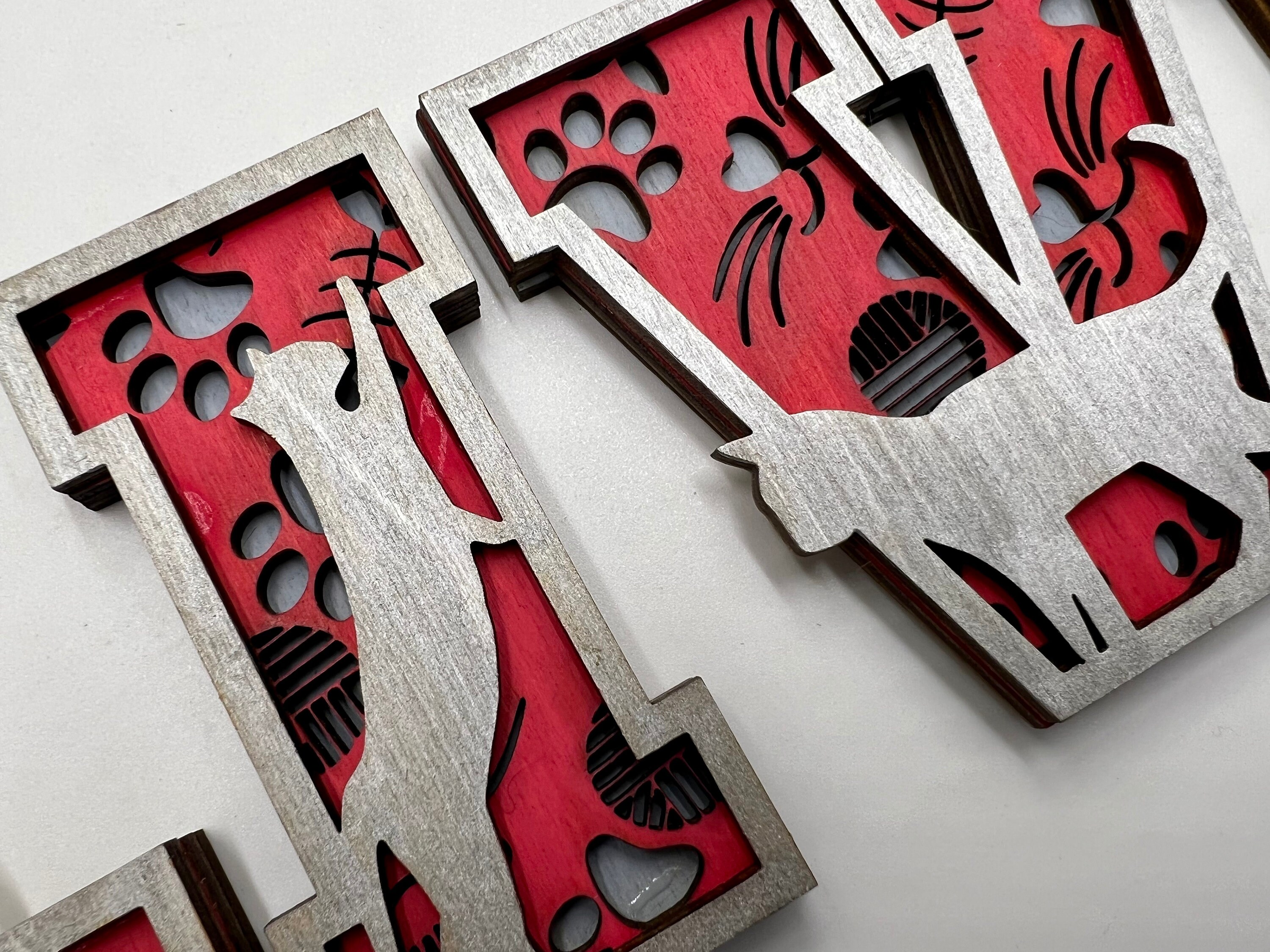 Cat Lover Alphabet SVG File for Laser Cutters Glowforge 3 - Etsy