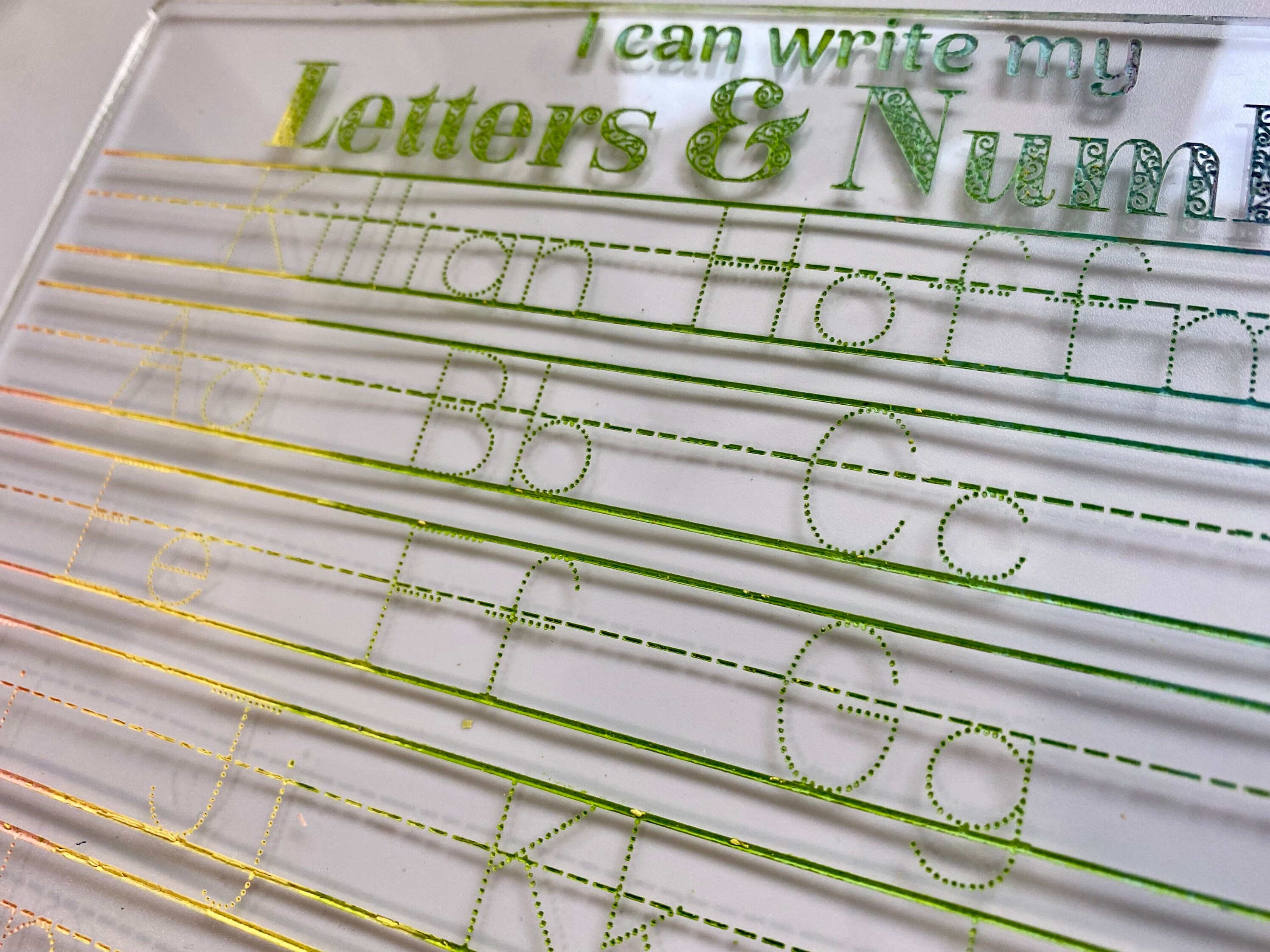 SVG File for Reusable Dry Erase Writing Board Childs Name - Etsy