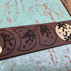 Moon Phases Leather Cuff Bracelet SVG File for Laser Cutters, Jewelry ...
