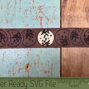 Moon Phases Leather Cuff Bracelet SVG File for Laser Cutters, Jewelry ...