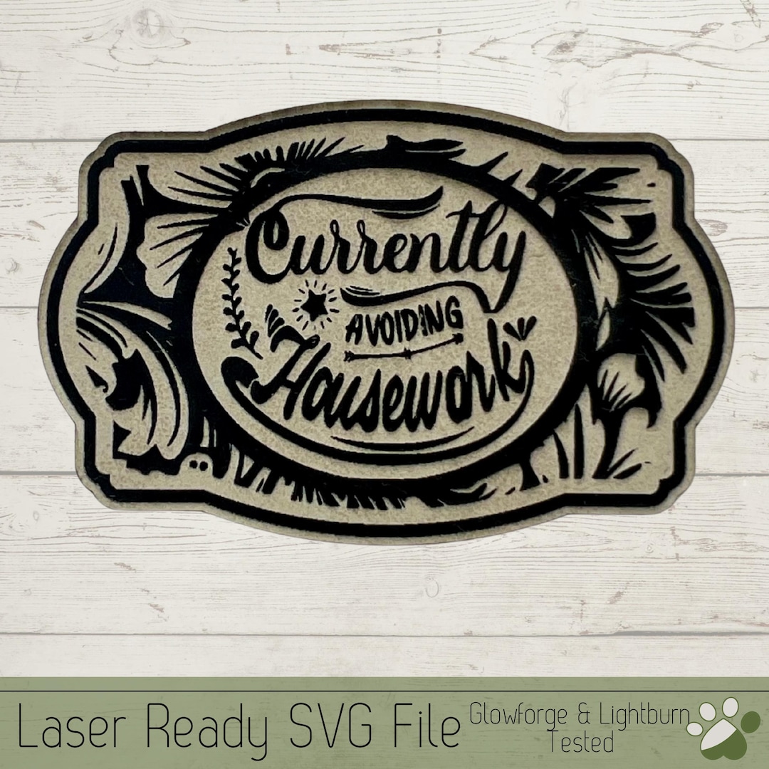 Tooled Leather SVG File Laser, Engrave File for Hat Patch and Outlined ...