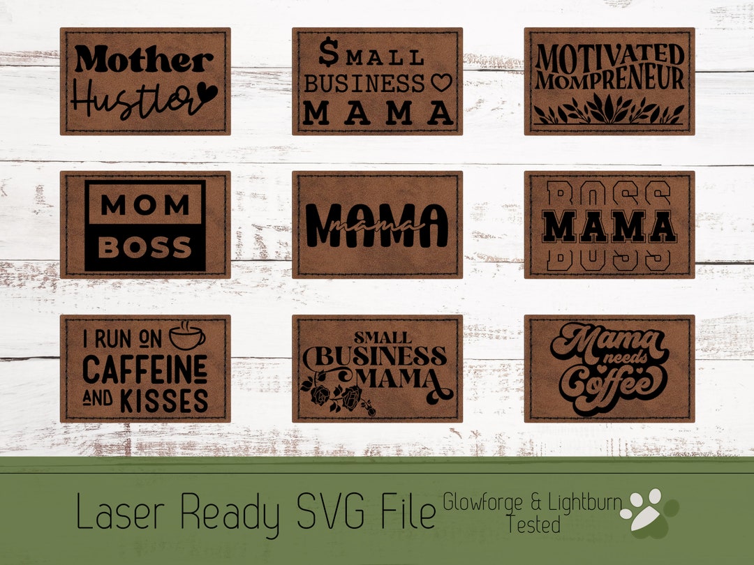 9 Hat Patch Mom Design Bundle SVG File Laser, Engrave File for Premade ...