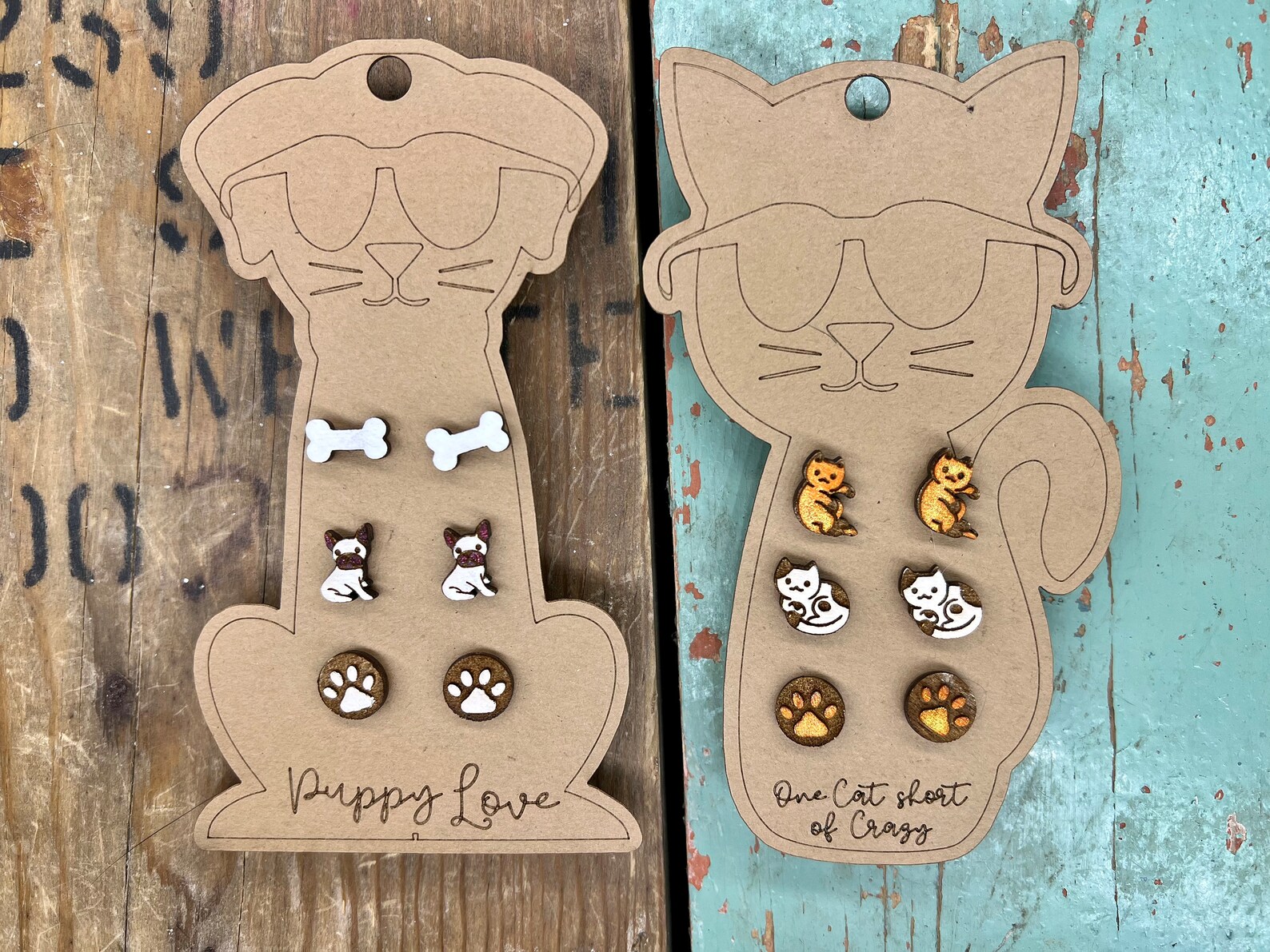 30 Stud Earrings With Earring Cards SVG File for Laser Cutters ...