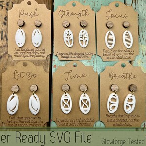 6 Post and Dangle Earring Sets With Earring Cards SVG File for Laser ...