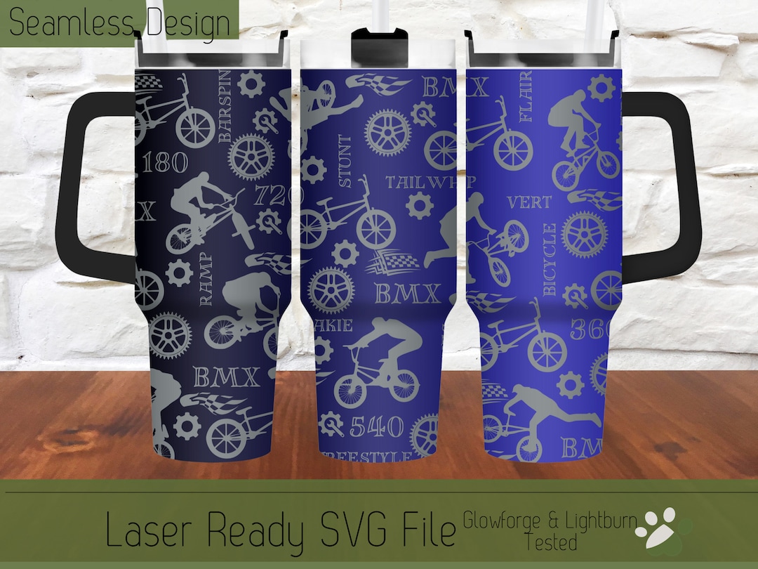 BMX Tumbler Wrap 40oz SVG File Laser, Engrave File for 40 Oz Tumblers ...