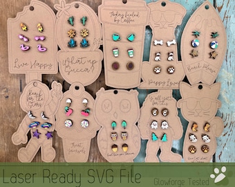 116 Earring Laser Cut SVG File Bundle Lazer Cut Earrings - Etsy