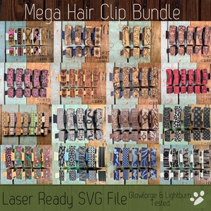 80 Designs Mega Hair Clip Bundle SVG File for Laser Cutters, Large and ...