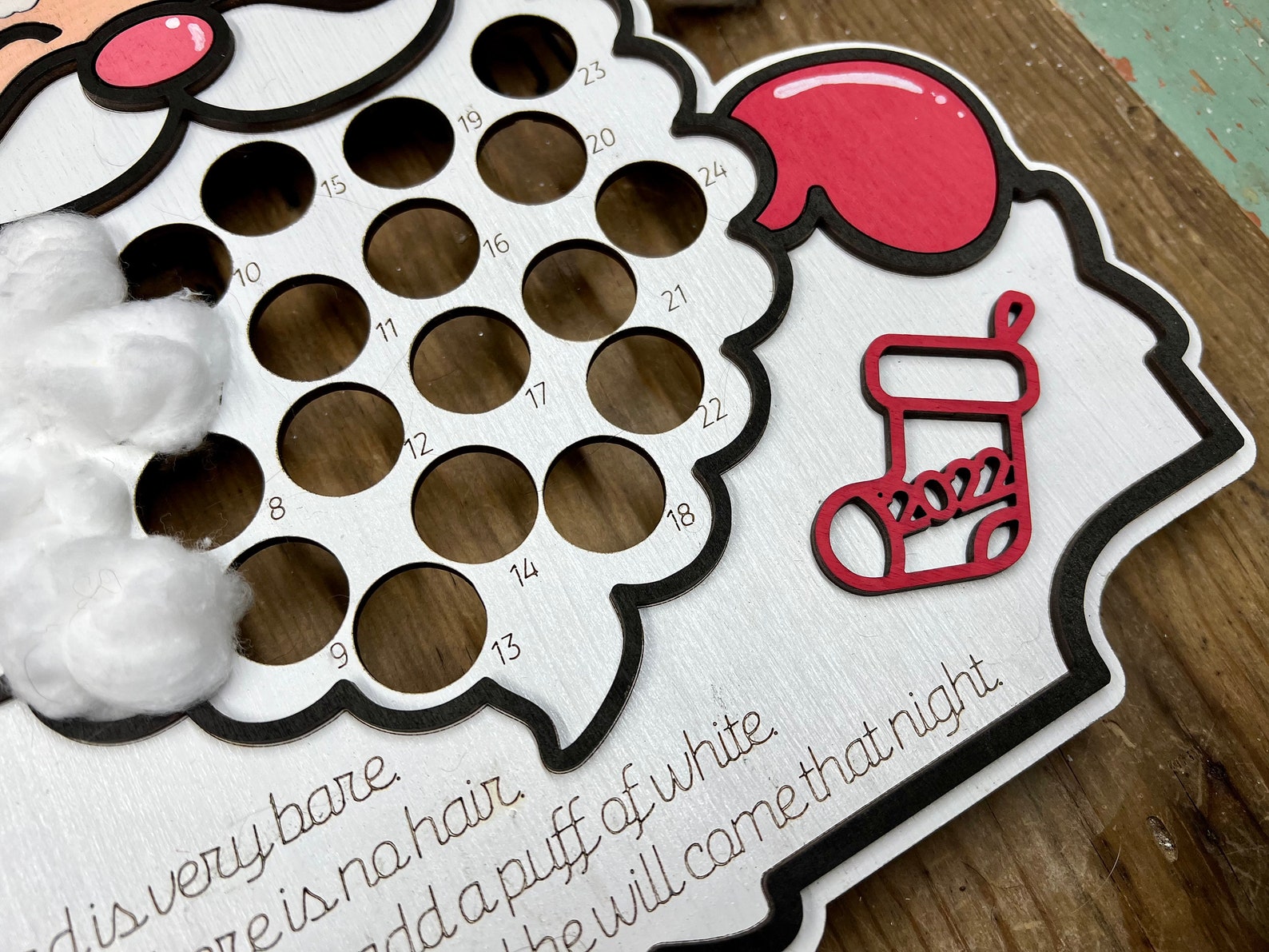 Santa Advent Sign SVG Laser Cut File, Countdown to Christmas Sign Add ...