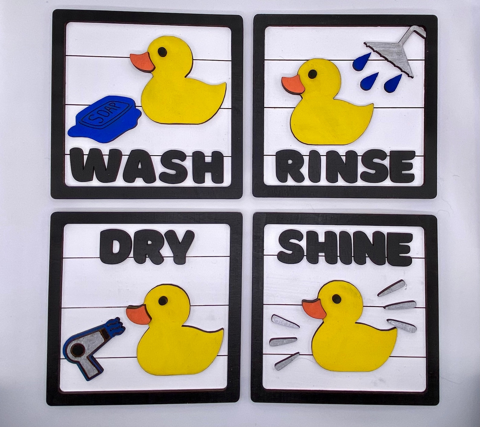 Rubber Duck Sign Set SVG File for Laser Cutters 4 Signs With | Etsy