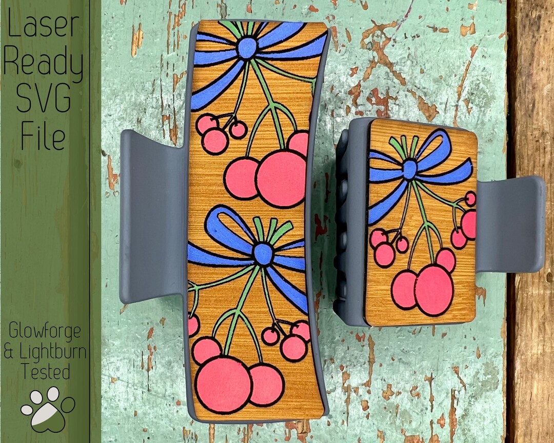 Holly Mistletoe Hair Clip SVG File for Laser Cutters, Large and Small ...