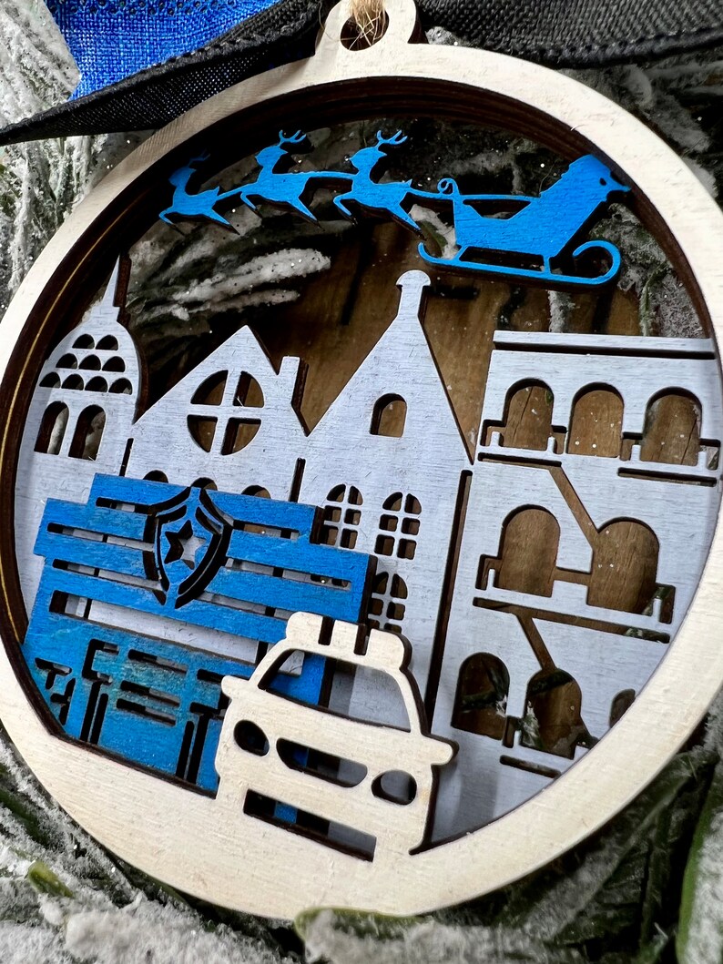 Police Station Ornament SVG File for Laser Cutters, Glowforge Ready ...