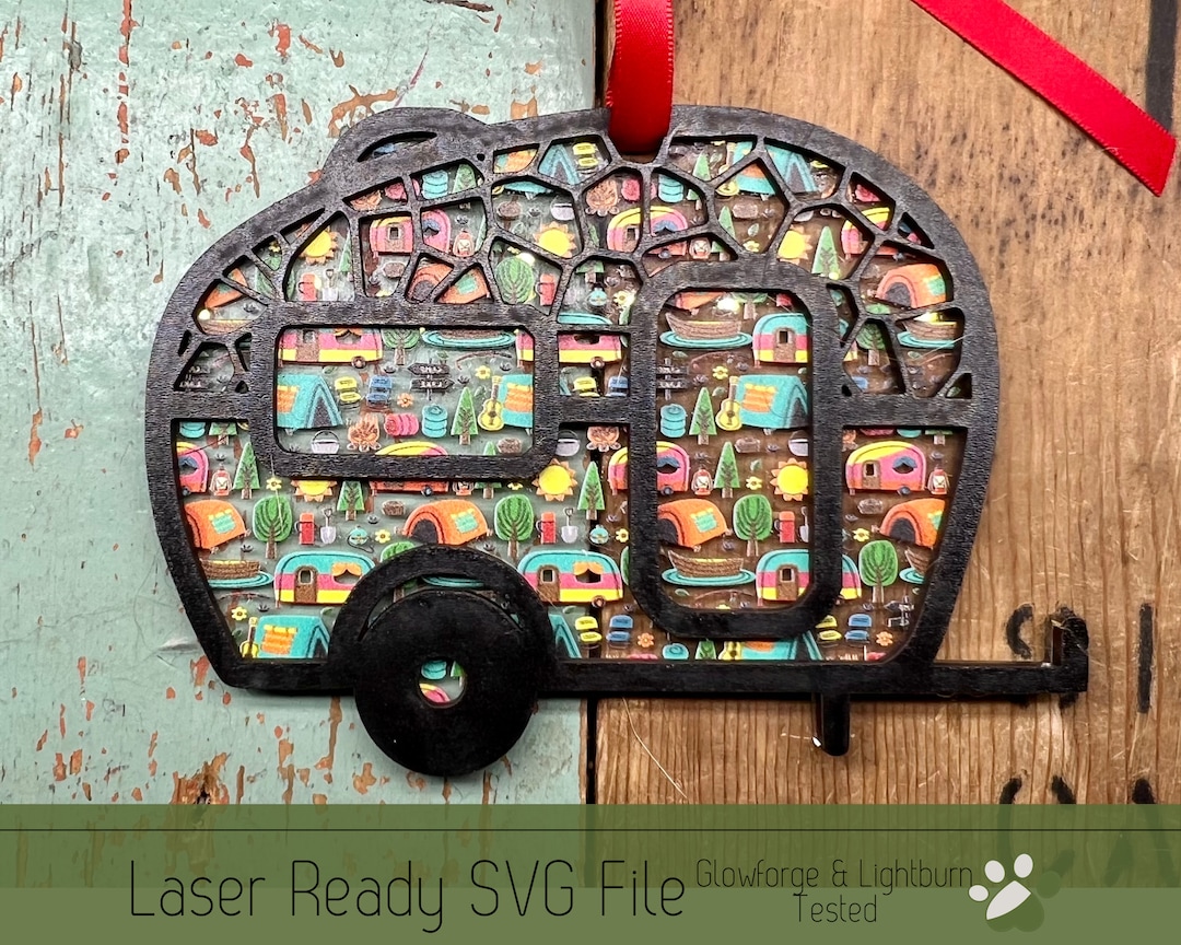 Camper Trailer Suncatcher Laser Ready Design, Glowforge SVG, Home Decor ...