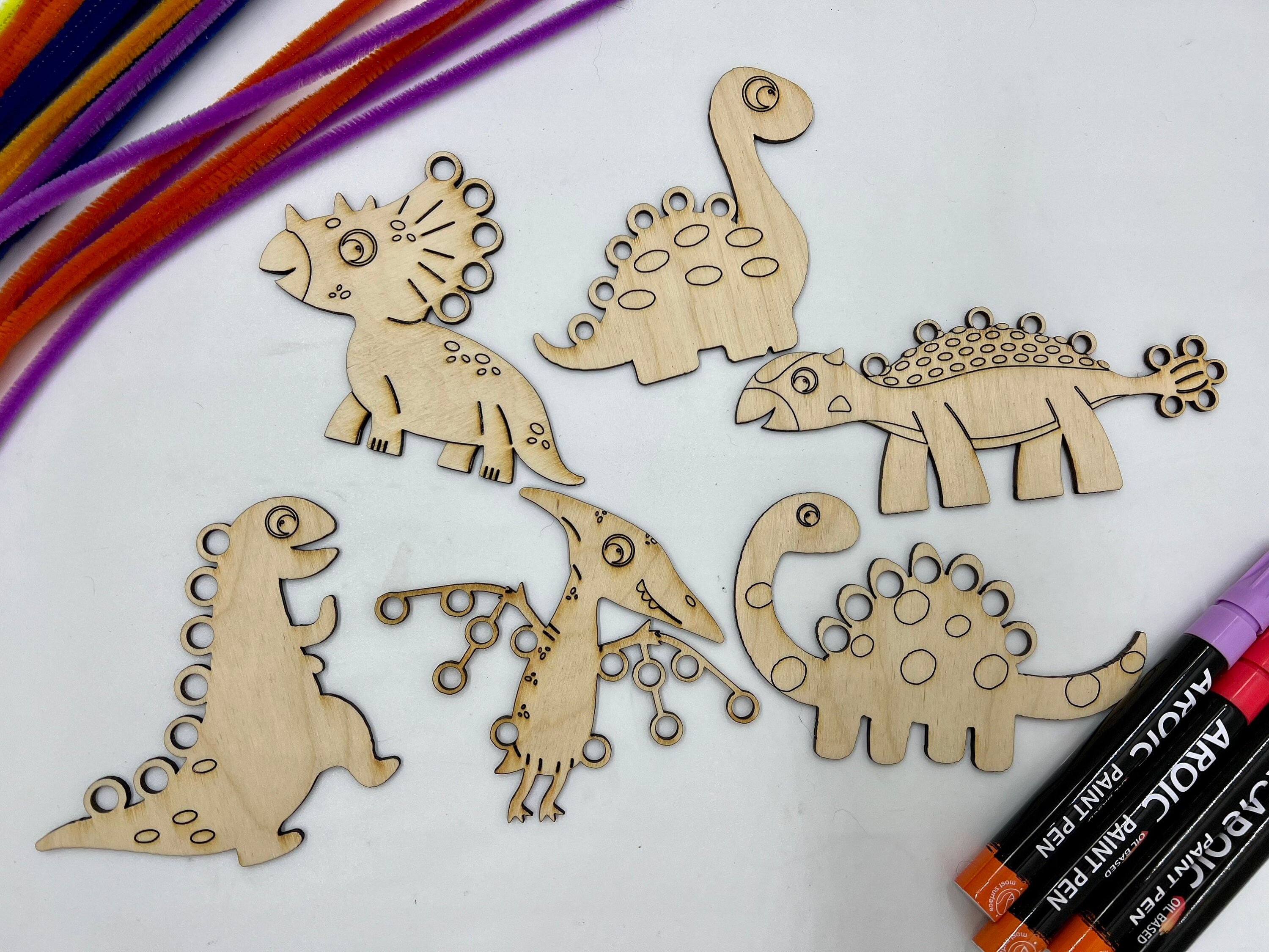 Pipe Cleaner Dinos SVG File for Laser Cutters Dinosaur - Etsy Australia