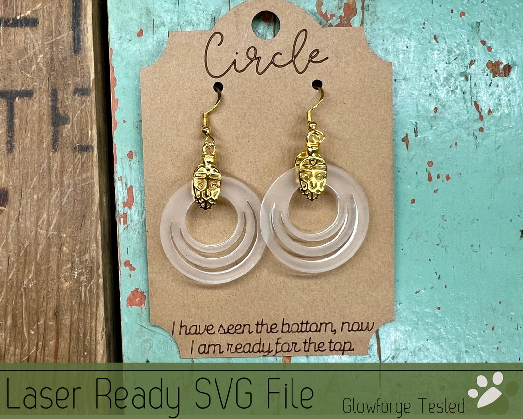 Circle Earring Set With Earring Card SVG File for Laser Cutters ...