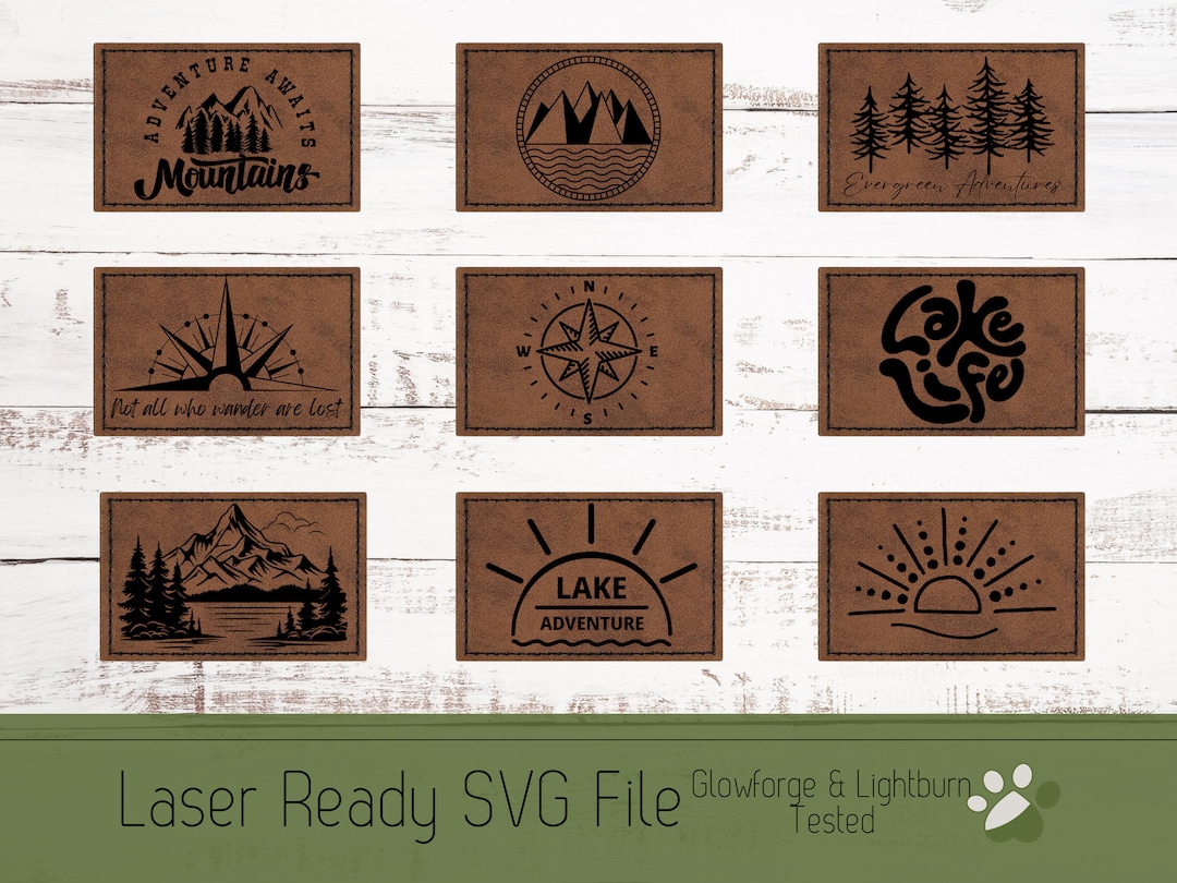 9 Hat Patch Outdoors Design Bundle SVG File Laser, Engrave File for ...