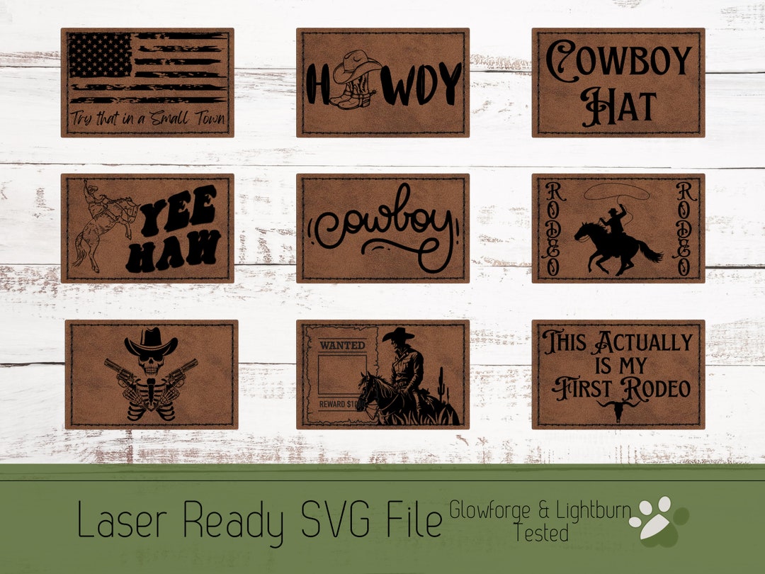 9 Hat Patch Western Design Bundle SVG File Laser, Engrave File for ...