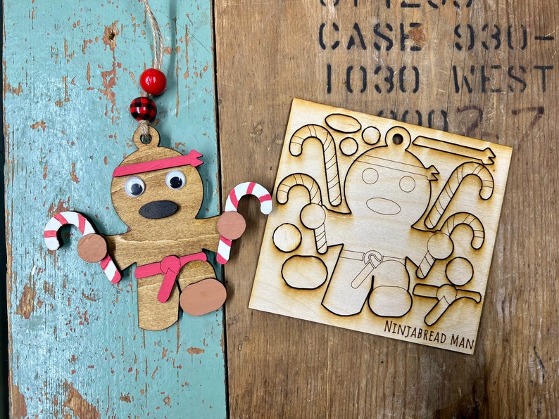 Ninjabread Man DIY Ornament SVG File for Laser Cutters, Glowforge Ready ...