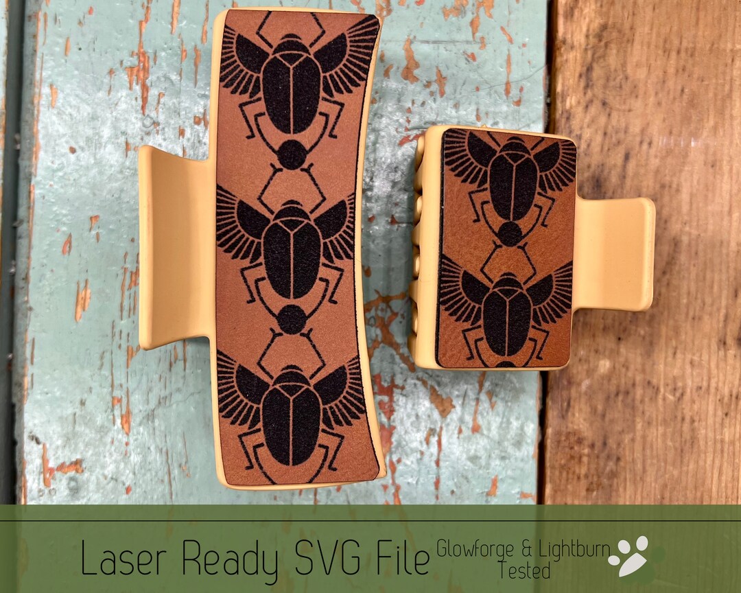 Scarabs Hair Clip SVG File for Laser Cutters, Large and Small Claw Hair ...