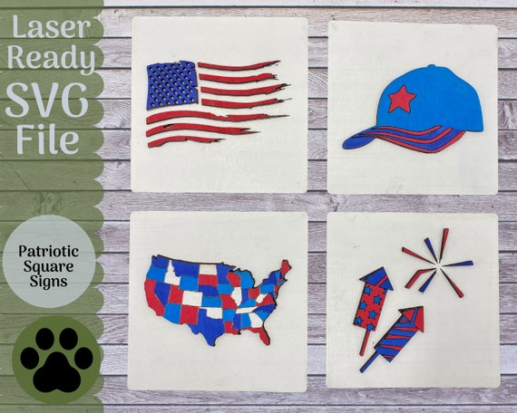 SVG File USA Bundle Square Signs for Decor or Interchangeable - Etsy