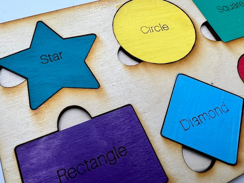 Basic Shapes Educational Puzzle SVG File for Laser Cutters - Etsy UK