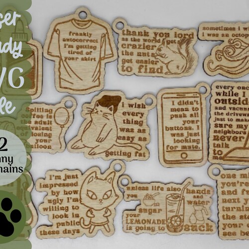 Keychain Bundle SVG File for Glowforge and Laser Cutters - Etsy