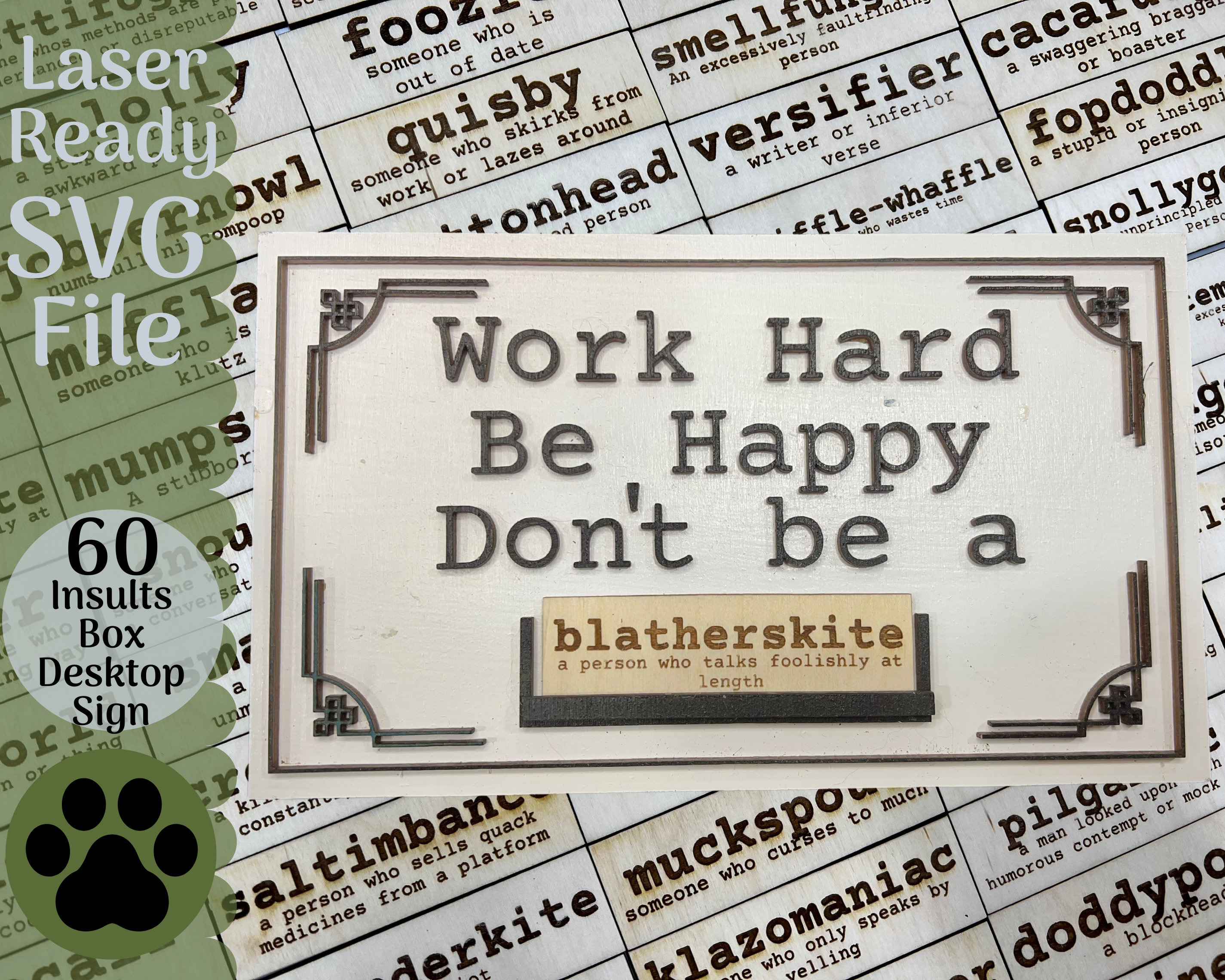 Insult Desk Box SVG File SVG File for Laser Cutters Humor - Etsy