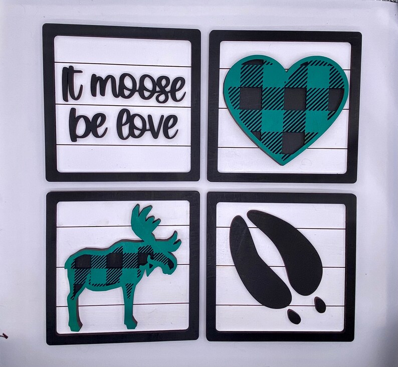 Moose Sign Set SVG File for Laser Cutters 4 Signs With - Etsy