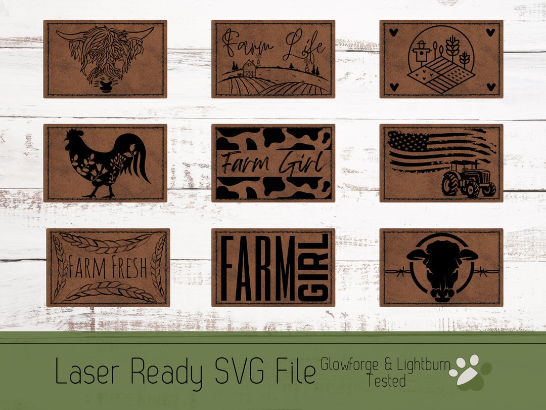 9 Hat Patch Farm Design Bundle SVG File Laser, Engrave File for Premade ...
